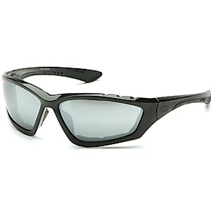 Pyramex Safety Accurist Safety Glasses Black Silver Mirror Lens