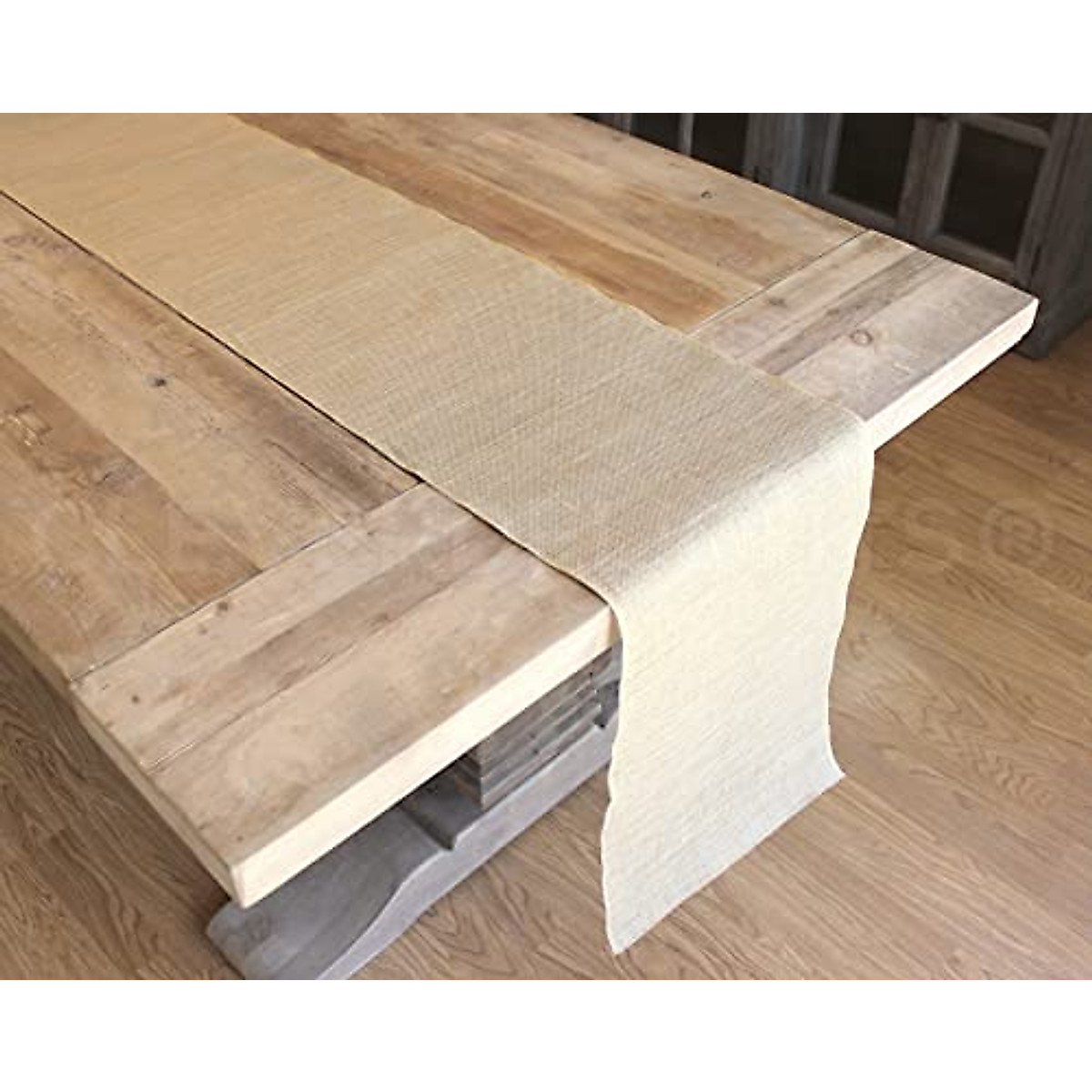 CleverDelights 14" Premium Burlap Roll - 10 Yards - No-Fray Finished Edges - Natural Jute Burlap Fabric