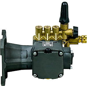 AAA 90034 Horizontal Triplex Plunger Replacement Pressure Washer Pump Kit, 4400 PSI, 4.0 GPM, 1" Shaft, Includes Hardware and Siphon Tube, for Industrial Gas Powered Machines, Black