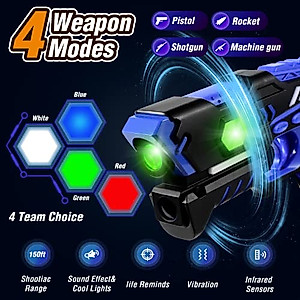 Stlloys Laser Tag, Laser Tag Guns Set of 4 with Vests, Upgraded Infrared Lazer Tag Game, Laser Tag Set 4 Player for Kids Adults, Toys for Kids Ages 6 7 8 9 10 11 12+ Year Old Boy