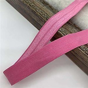 GMMDXD 10/15/20/25mm 5yards Pink Elastic Ribbon Fold Over Elastic Band for Sewing Lace Trim Waist Band Garment Accessory (Color : 15 15mm, Size : 2 Yards)