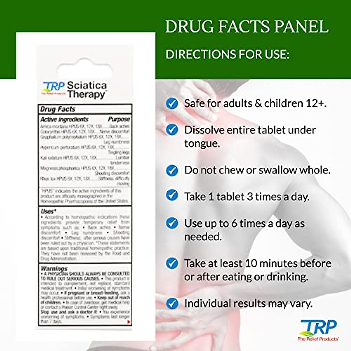 The Relief Products Sciatica Therapy Tablets, 70 Count