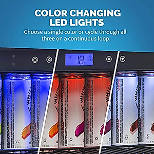 NewAir Large Beverage Refrigerator Cooler with 224 Can Capacity - Mini Bar Beer Fridge with LED Lights - Adjustable/Removable Shelves And Bottom Key Lock - Cools to 37F - Stainless Steel