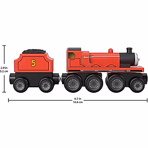 Thomas & Friends Wooden Railway Toy Train James Push-Along Wood Engine & Coal Car for Toddlers & Preschool Kids Ages 2+ Years (Amazon Exclusive)