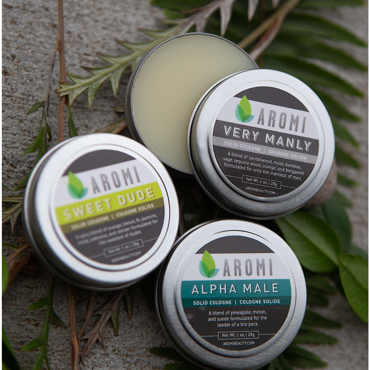 Aromi Solid Cologne | Spicy, Citrus Men's Fragrance, Oakmoss Scent, Vegan, Cruelty-free, Father's Day Gift Idea, Travel, Alcohol-free (Sweet Dude)