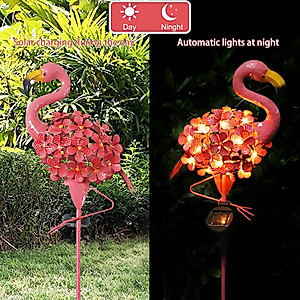 Solar Lights Garden Flamingo Pathway Light for Decor,Outdoor Stake Metal Lights,Waterproof Warm White LED for Lawn,Patio or Courtyard Christmas Decoration