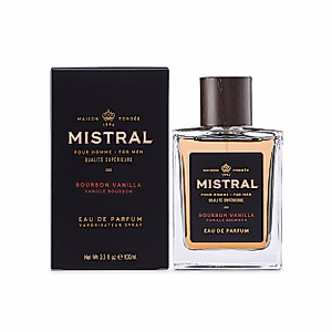 Mistral Men's Cologne, Bourbon Vanilla, Made in France, 3.4 Oz