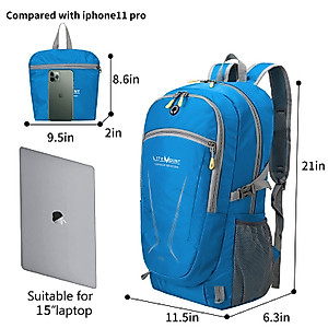 LITEMOUNT Lightweight Packable Backpack, Hiking Backpack, Outdoor Travel Daypack (Blue)