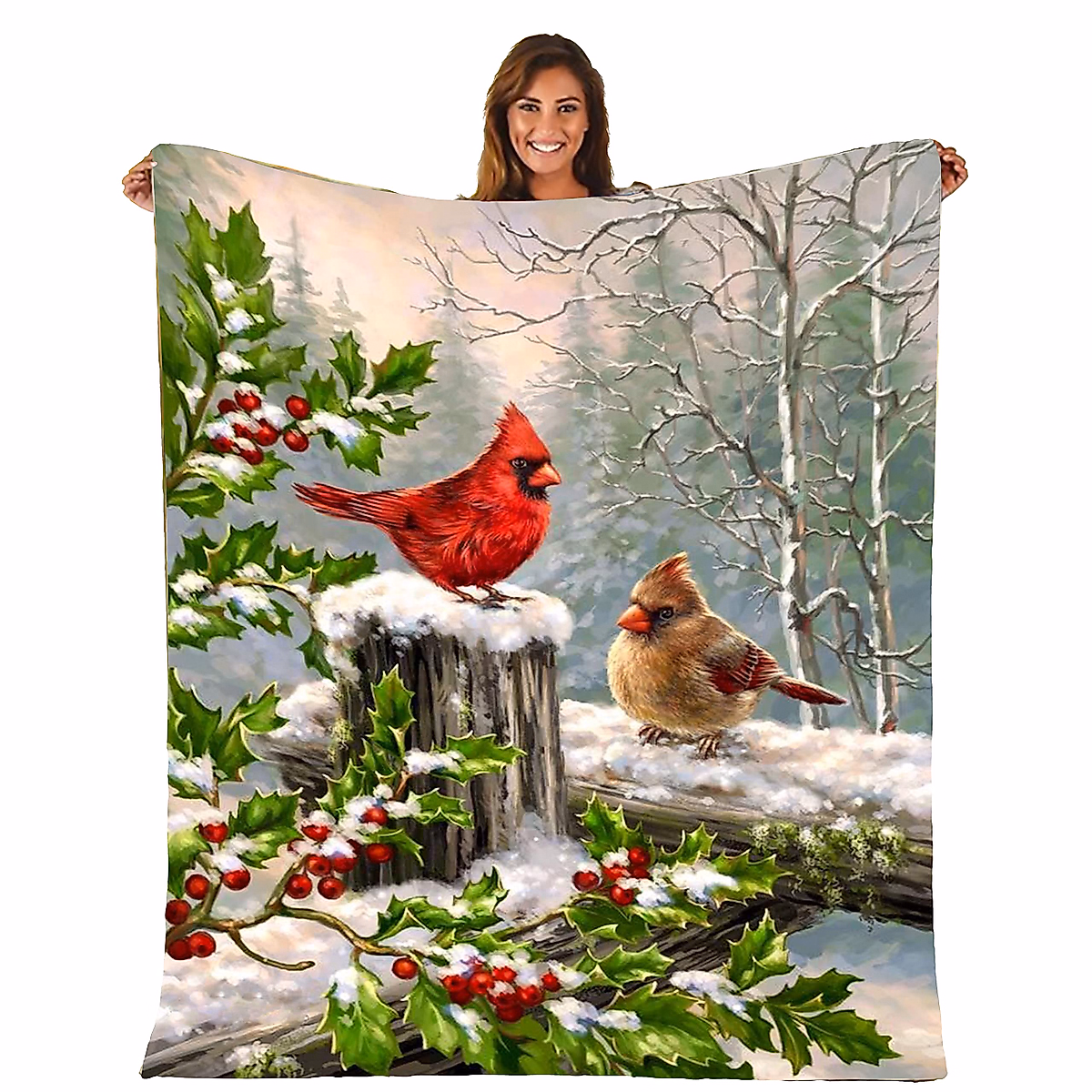 Christmas Throw Blanket Green Soldier Snowflake Candy Cane Gift Christmas Blankets 60 x 50 Inches Xmas Flannel Fleece Blanket Soft Warm Velvet Blanket for Christmas Home Bed Sofa Couch Decor