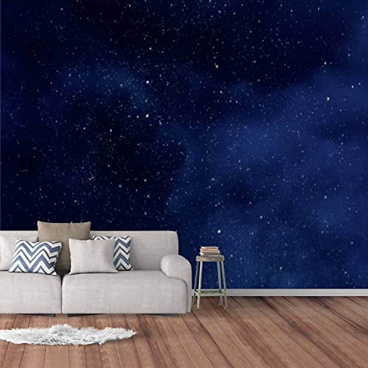 Night Sky Stars Soft Milky Way Universe as Texture Peel and Stick Wallpaper Removable Self-Adhesive Large Wallpaper Roll Wall Mural Sticker Home Decor for Living Room Bedroom