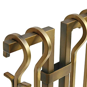 Pilgrim Home and Hearth 18086 Sinclair Fireplace Tool Set, Burnished Brass, 20 Pounds