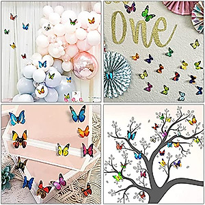 Heansun 80 PCS 3D Butterfly Wall Decor, 4 Styles Butterfly Wall Decals Removable Mural Stickers Butterfly Decorations for Home Room Bedroom Nursery Decor