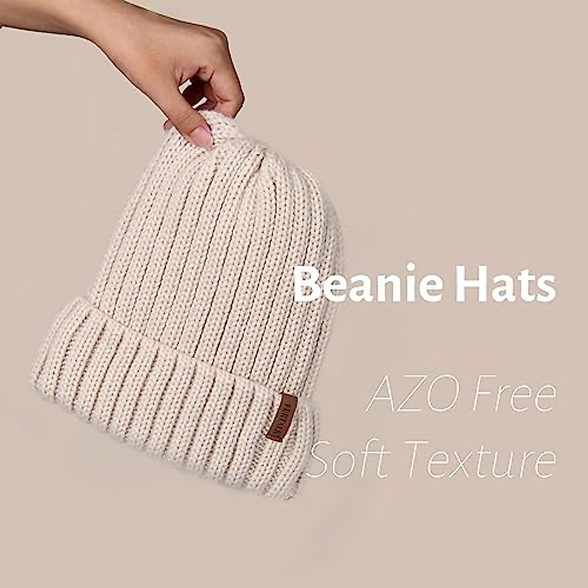 FURTALK Winter Hats for Women Fleece Lined Beanie Knit Chunky Womens Snow Cap