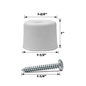 FASTENER TREE 3 Pack Door Stoppers Wall Protector, White Rubber Floor Mount Door Stop for Home, Office, School 1.5"