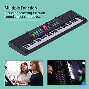 61 Keys Keyboard Piano, Electric Keyboard Piano Instrument Digital Music Piano Keyboard with Speaker and Microphone Musical Standard Keyboard Piano Kit for Beginners, Kids (MQ6186)