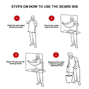 Beard Shaving Catcher Bib - The Smart Way to Shave - Beard Trimming Apron & Shaving Cape - Perfect Grooming Gift or Men's Birthday Gift - by Mobi Lock