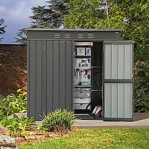Domi Outdoor Storage Shed 6&#039; x 4&#039;, Metal Waterproof Utility Tool Shed Storage House Clearance with Double Lockable Doors &amp; Air Vent for Backyard Garden Lawn Patio