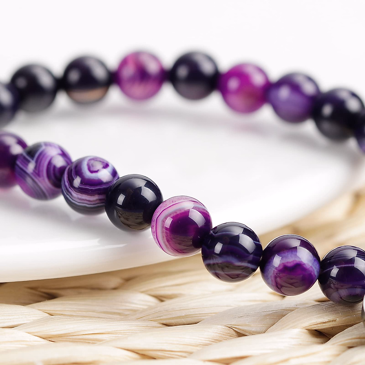 Llama Gifts for Women Mama LLama Bracelet,Purple Agate Beads Llama Charm,Llama Birthday Gift Alpaca Gifts for Llama Lovers (Purple Mama Llama)