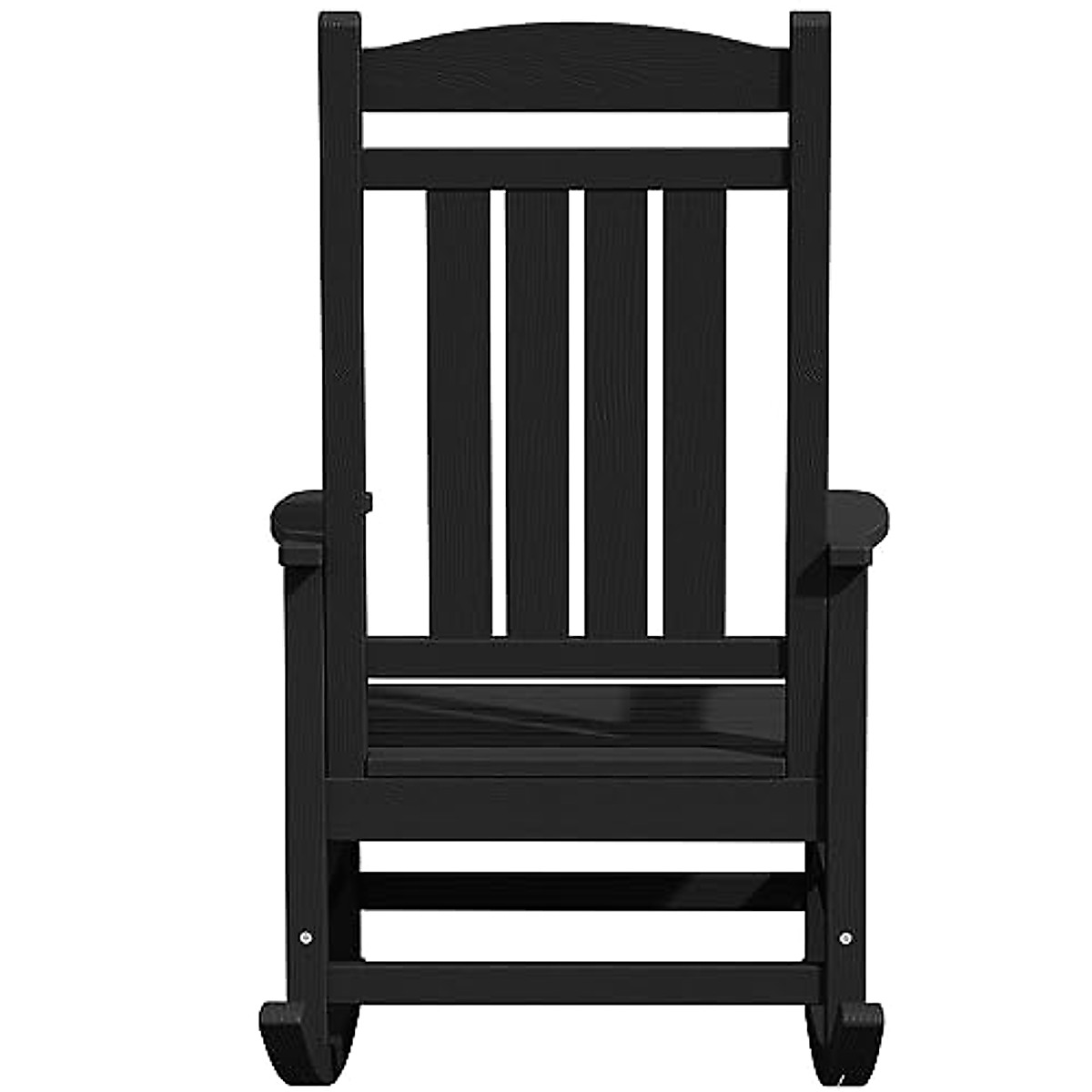 KINGYES Outdoor Rocking Chair Set of 2, High Density Polyethylene Patio Rocking Chairs with 330lbs Support for Adults, Black