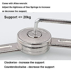 2 Packs [Upgraded] Qrity Cabinet Cupborad Furniture Door Lift Stay Support Hinge Damper - Support Up to 20KG - Opening Angle 75°/90°/110° - Come with Hex Key
