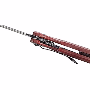 CRKT Shenanigan Maroon Everyday Carry, Plain Edge Blade, Liner Lock, Glass Reinforced Nylon Handle, Pocket Clip K800RKP