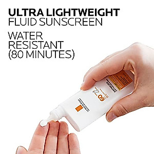 La Roche-Posay Anthelios Light Fluid Face Sunscreen Broad Spectrum SPF 60, Sensitive Skin Sunscreen, Oxybenzone Free, Oil Free, Non-Comedogenic