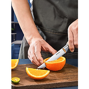 D.Perlla Steak Knives, Super Sharp Straight Edge Steak Knife Set of 8, Professional Straight Edge Kitchen Table Dinner Knives, Elegant High Carbon Stainless Steel Kitchen Steak Knife Set, 4.5IN