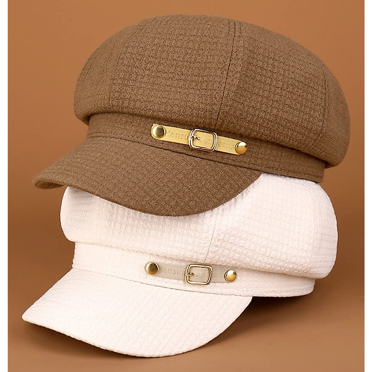 Women Newsboy Caps Warm Visor Beret Hat Cozy Trendy Vintage Cabbie Hat for Ladies Girls Coffee-b