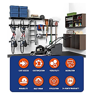 POETISKE Garage Tool Organizer Wall Mount Utiity Hook 2PC Heavy Duty Hanger for Versatile Tools Ladder Chair, 2 Utility hook