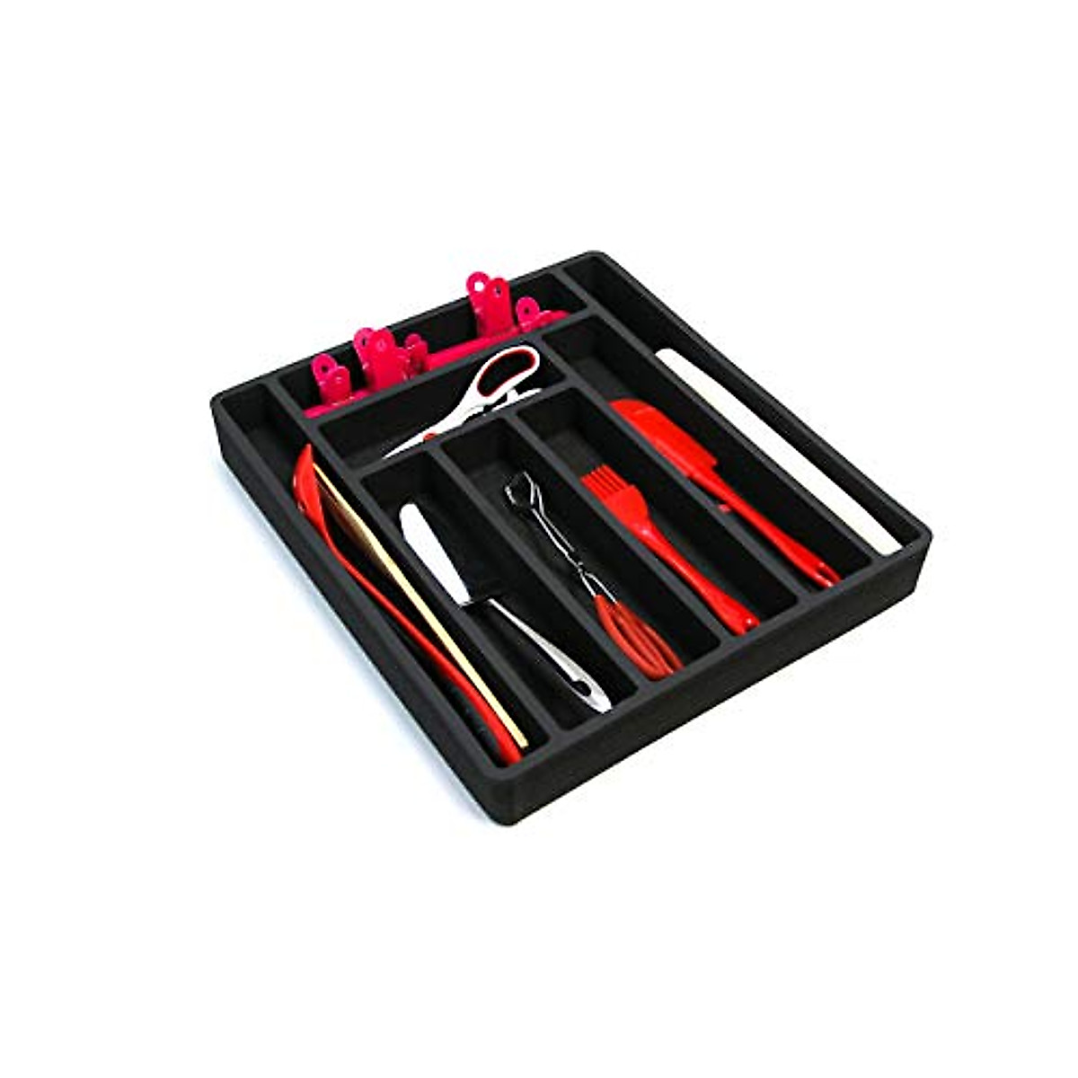 Polar Whale Large Flatware Silverware Drawer Organizer Premium Dividers for Cutlery Forks Knives Spoons Serving Utensils Non-Slip Waterproof Tray Insert 16 X 18 Inches 8 Slot Extra Deep