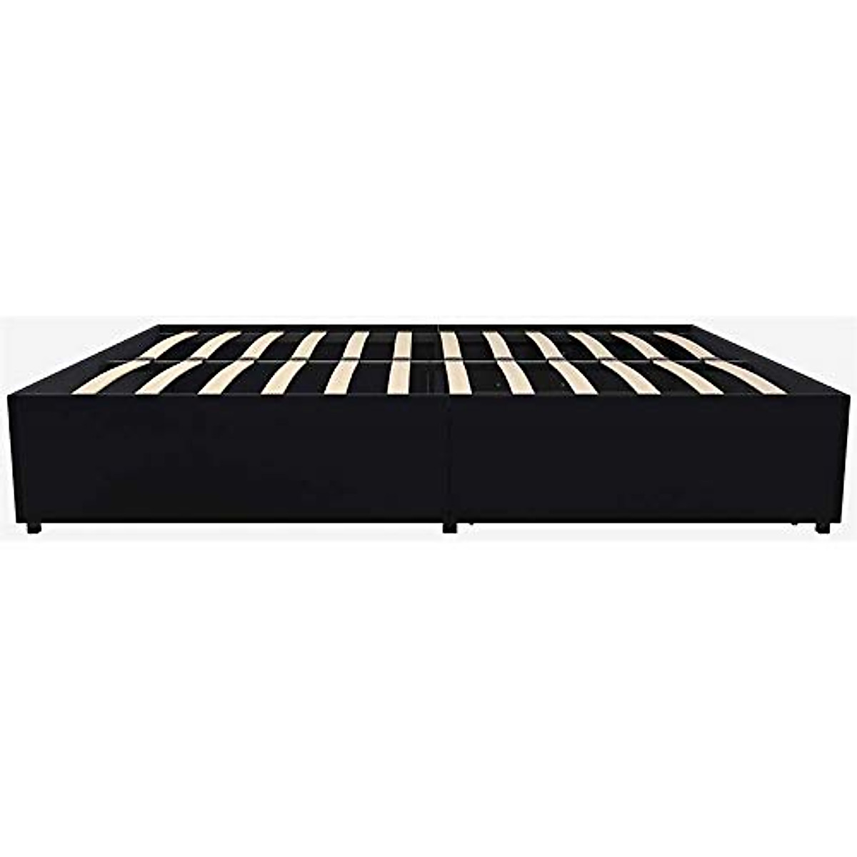 DHP Maven Upholstered Platform Bed for Raised Mattres Support with Underbed Storage Drawers, No Box Spring Needed, Queen, Black Faux Leather
