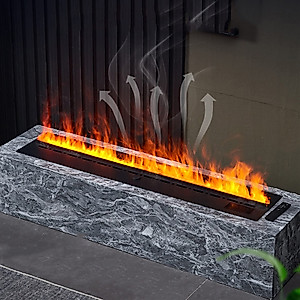 Water Vapor Fireplace Recessed Electric Fireplace with Realistic Flame, Ultra Thin and Low Noise, Touch Screen Control Panel with Remote Control Electric Fireplace Stove (Color : 1200mm)