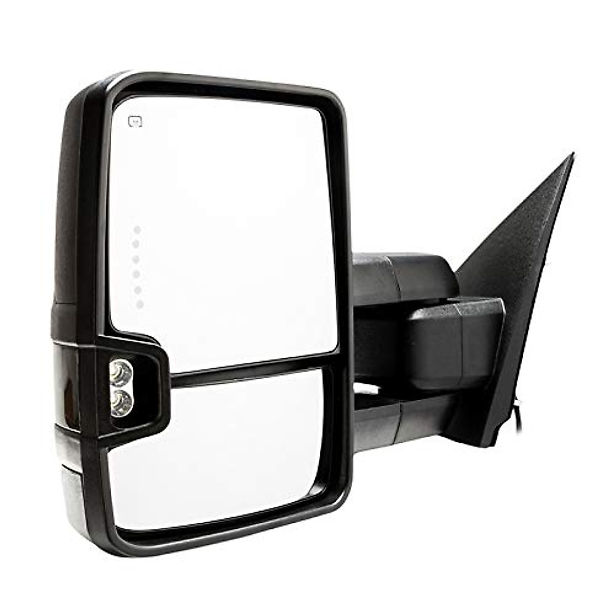 MOTOOS Towing Mirrors Replacement for 2015 2016 2017 2018 Chevy Silverado GMC Sierra 1500 2500 HD 3500 HD Power Heated Manual Telescoping with Smoked LED Turn Signals Rear View Side Tow Mirrors Pair