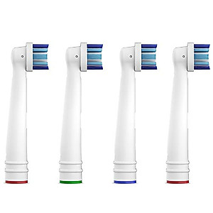 Plackers Action Clean Replacement Brush Heads, 1 Year Supply (Fits Most Oral-B Electric Toothbrushes), 4 Count