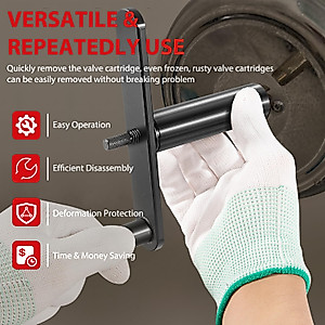 999150 Professional Cartridge Extractor Tool, Cartridge Removal Tool, Cartridge Puller Fit For Moen 1200 1222 & 1225 Posi Temp Series Cartridge 999150-6