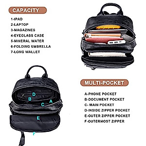 AMELIE GALANTI Small Black Backpack Purse For Women,Womens Casual Leather Daypack Backpacks