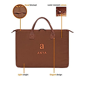 ANYA Art portfolio bag, artist carrying case, storage bag for artwork, posters with zipper and handles, light weight art bag for professionals, students KONST