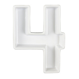 Ivy Lane Design Ceramic Dish Tray, Number 4, White