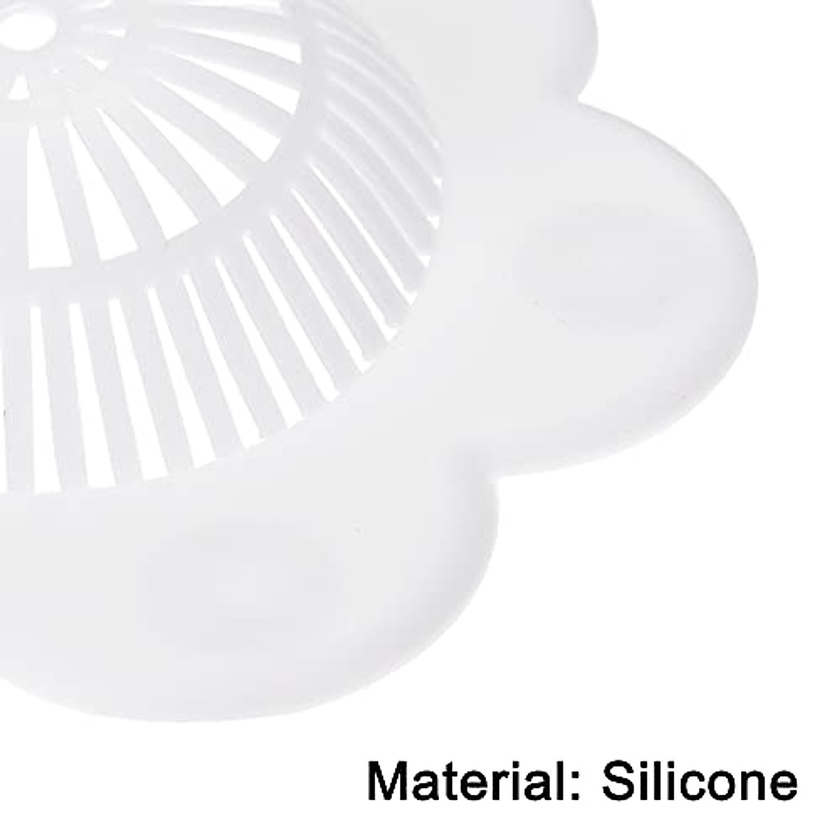 uxcell Kitchen Sink Strainer, Silicone Sink Disposal Stopper Flexible Drain Sieve Hair Catcher White 2pcs