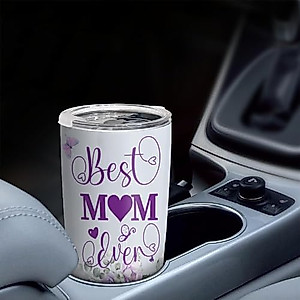20 OZ Stainless Steel Vacuum Insulated Tumbler – Best Mom Ever Gifts for Mom, Daughter, Son, Gift for Mother's Day, Birthday, Thanksgiving, and Special Occasions (best mom ever)