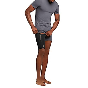 Tommie Copper Performance Compression Quad Sleeve, Unisex, Men & Women, Sweat Wicking Breathable Upper Leg Sleeve for Muscle Support & Recovery - Black - Large