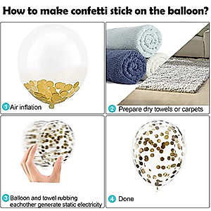 NISOCY Black and Gold Balloons Garland Arch Kit, 120 PCS 12in 10in 5in Metallic Gold Black White and Confetti Balloons for Graduation, Birthday, Wedding, Anniversary, Celebrations, Party Decoration