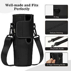 Mefaster Stanley Cup Accessories Set Includs 1 Pcs Carrier Bag for Stanley 40oz Tumbler with Adjustable Shoulder Strap for Hiking Travelling Camping(Black)