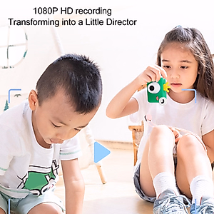 Kids Camera, 32MP Cartoon Pattern Photo Record Digital Camera, 1080P Mini Portable Kids Selfie Camera for Boys, Girls, Gifts, Birthday 5V 1A