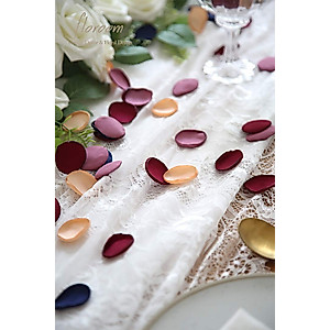 Floroom 500pcs Silk Rose Petals Burgundy Maroon Flower Petals for Wedding Flower Girl Basket Aisle Runner Scatter Table Centerpieces Party Confetti Decoration Romantic Night Favors Home Decor