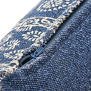 Creative Co-Op Floral Fields Lumbar Pillow Decorative Pillow, 12" x 20", Blue