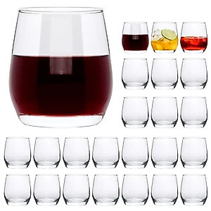 Cadamada Wine Glasses,12oz Stemless Wine Glass,for Red or White Wine,High-end Banquet, Party, Bar, Wedding, Gift (24 pcs)