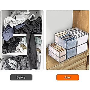 Wardrobe clothes organizer (Gray, 9 Slots-Large)