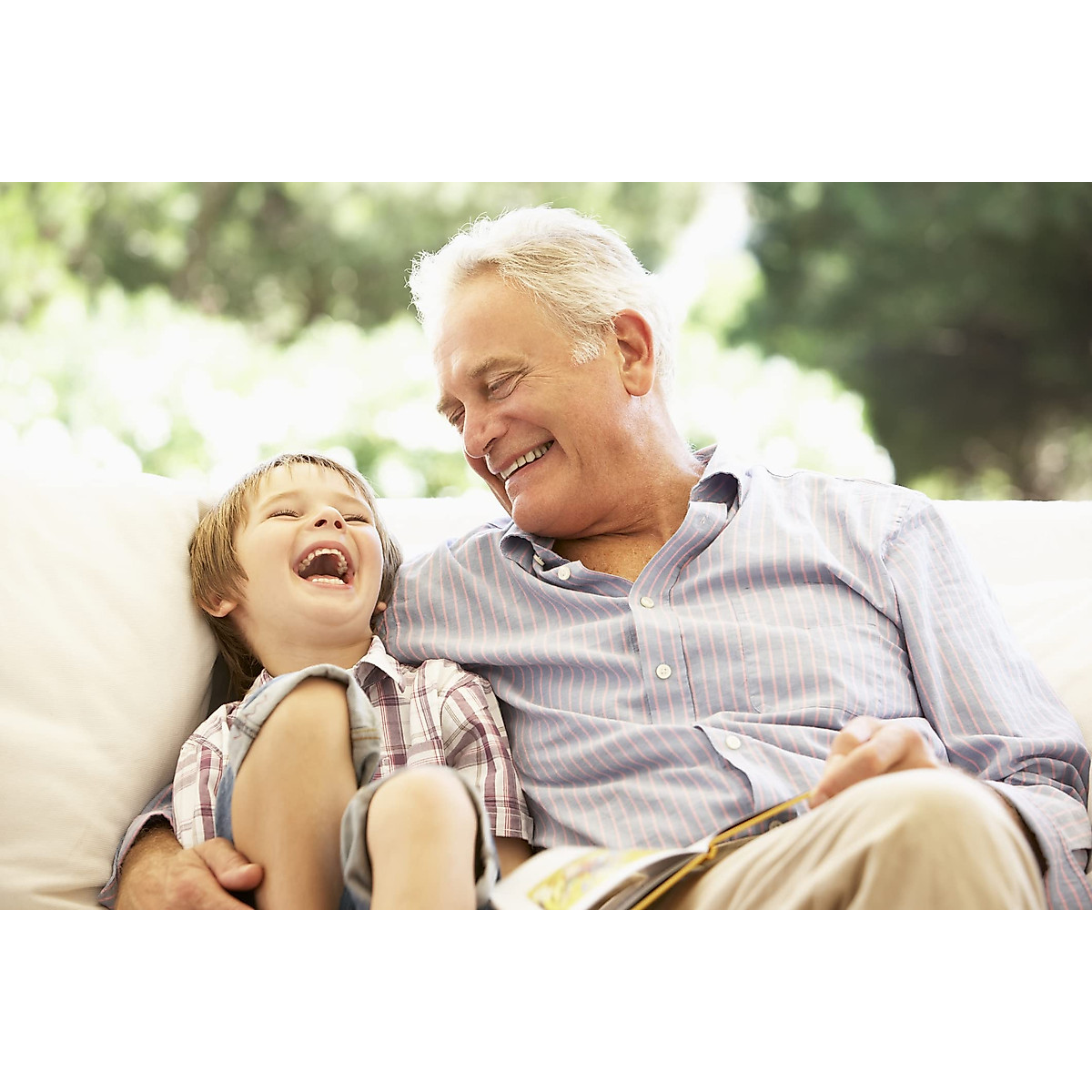 The Grandparent Gift Co. Floral Grandparent's Photo Album, 5x7, White Faux-Suede, 32 4x6 Images, Shabby Chic Accents, Giftable