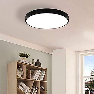 SOTTAE 2 Pack 9 Inch Modern Black Flush Mount LED Ceiling Light,Metal 3000K-5000K 20W Thin Round Ceiling Lamp,Surface Low Profile Ceiling Light for Bedroom Living Room Bathroom Entryway Kitchen